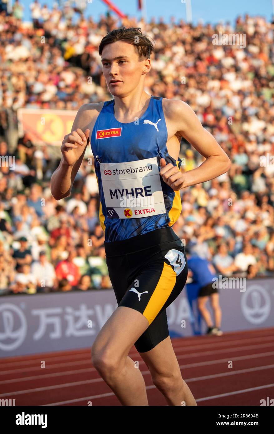 Magnus Tuv Myhre of Norway competing in the men’s 5000m at the Oslo ...