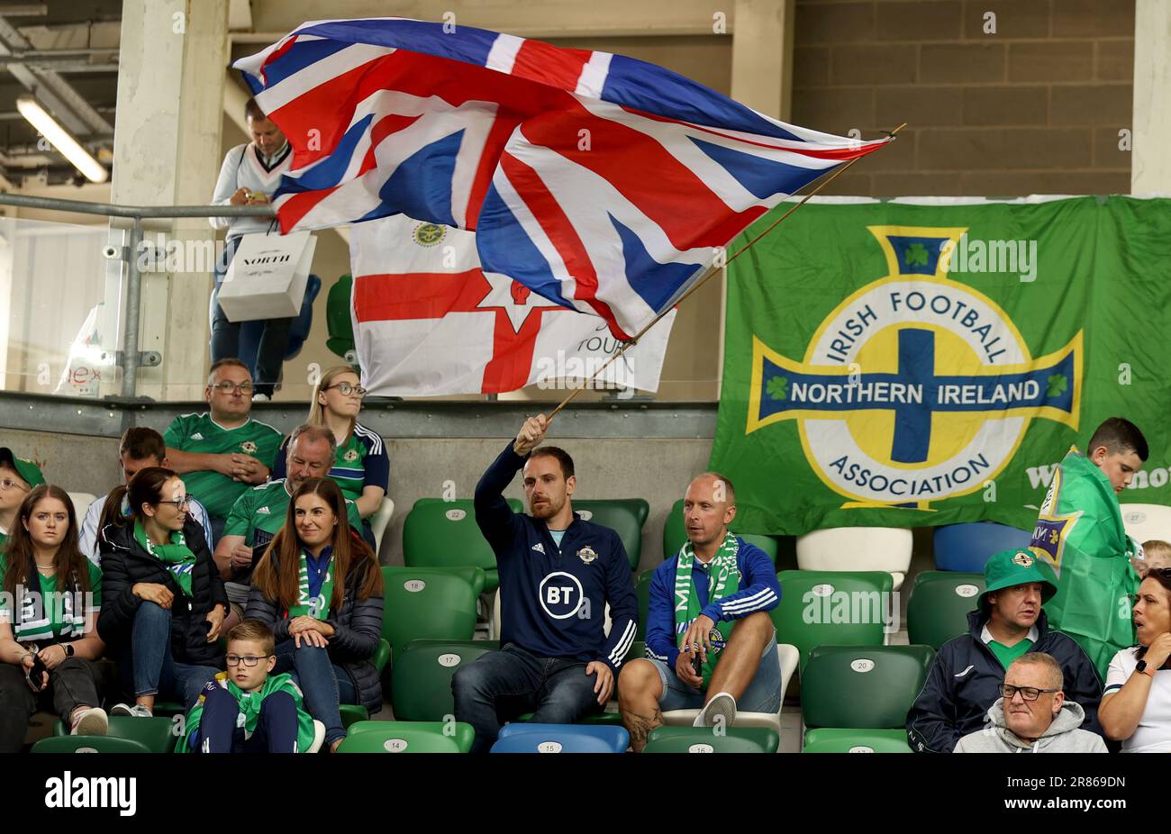 Northern Ireland fans in the stand during the UEFA Euro 2024 Qualifying ...