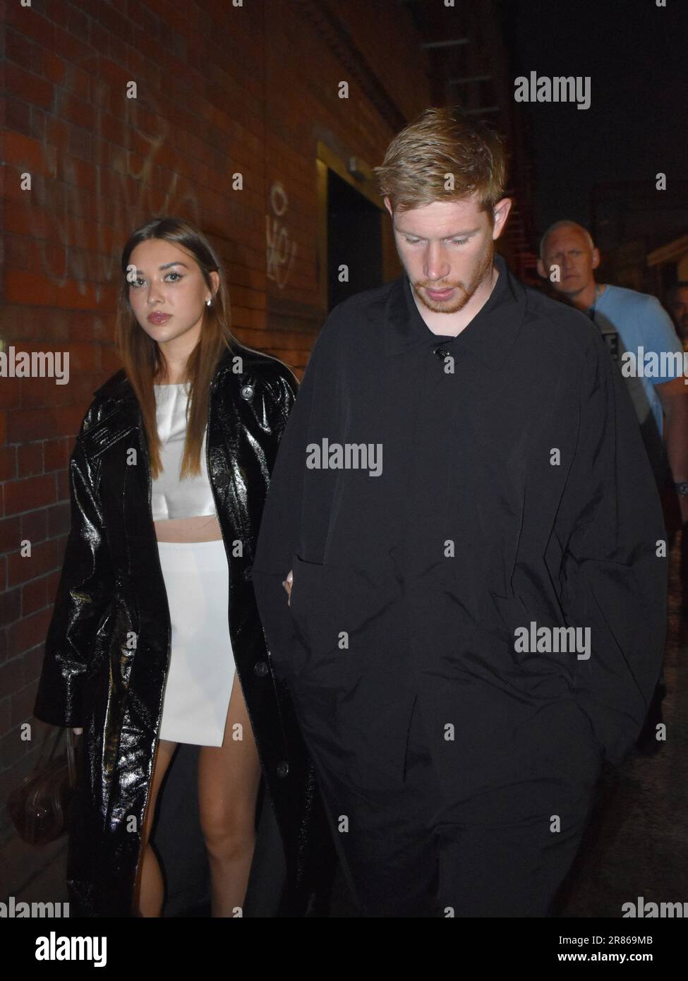 Manchester. UK. Manchester City football player Kevin De Bruyne and wife Michelle Lacroix at the ...