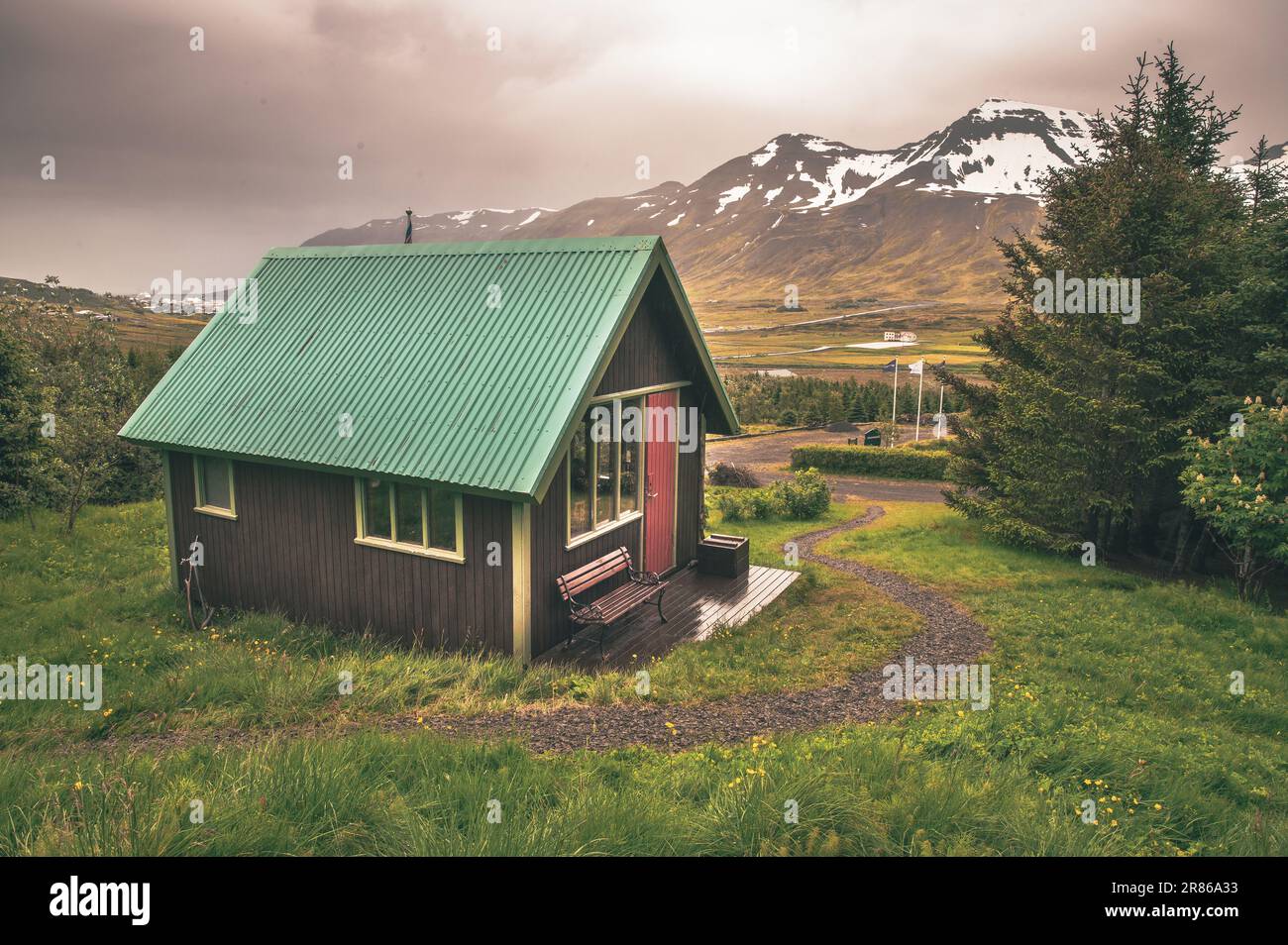 Amazing view of Icelandic nature and manmade forest in Siglufjordur ...