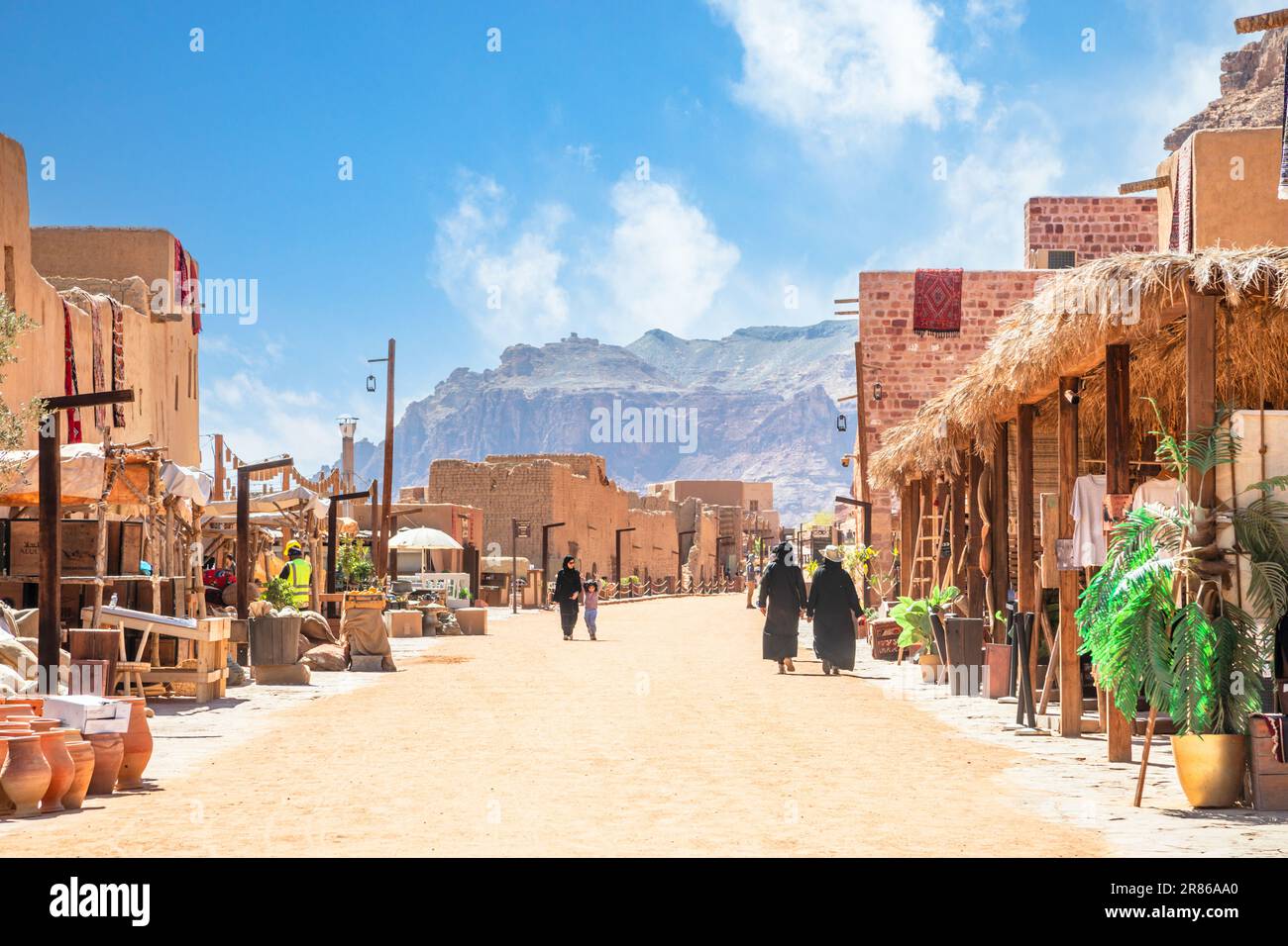 Al Ula old town souk market street, Medina province, Saudi Arabia Stock ...