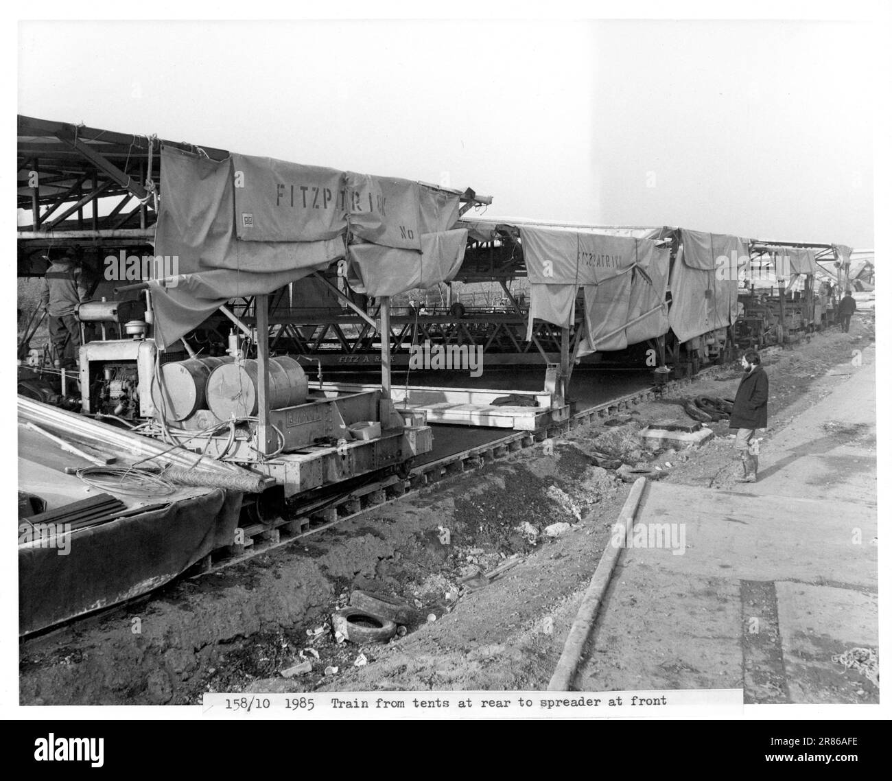 The construction of the M11 motorway between London and Cambridge in ...