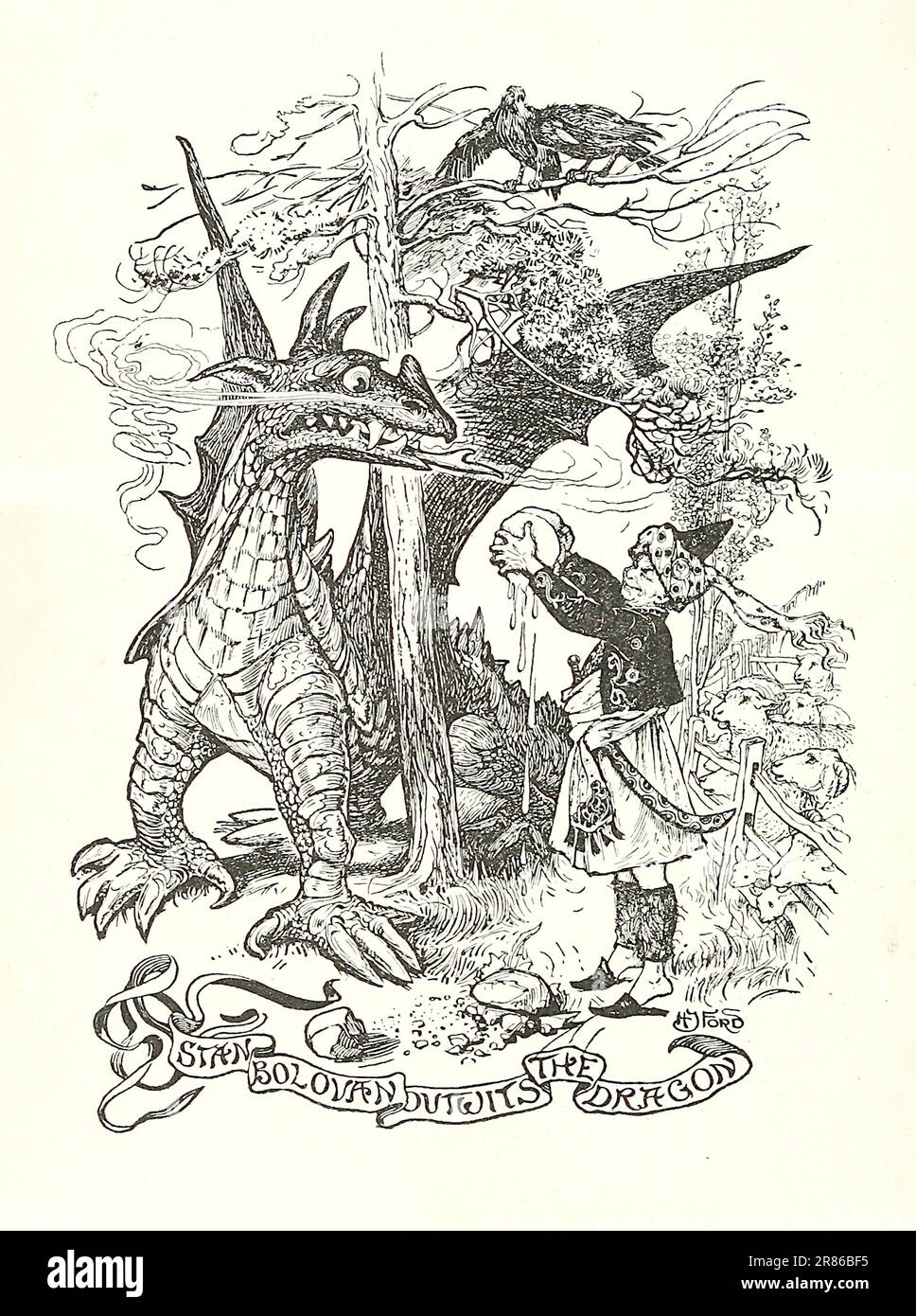 Henry Justice Ford - Stan Bolovan Outwits the Dragon - 1906 Stock Photo ...