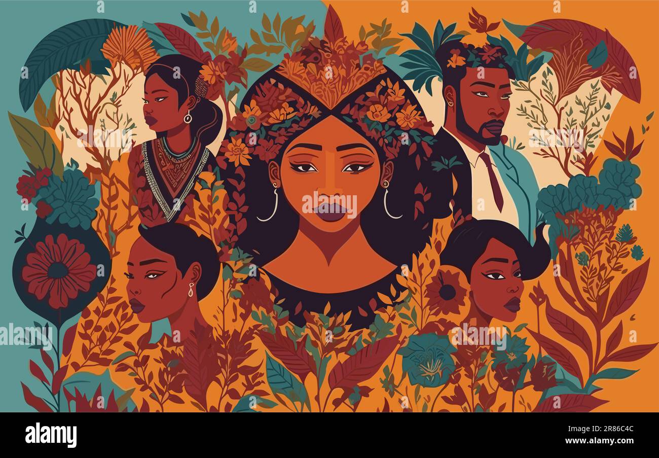 illustration that celebrates cultural diversity, featuring people from ...