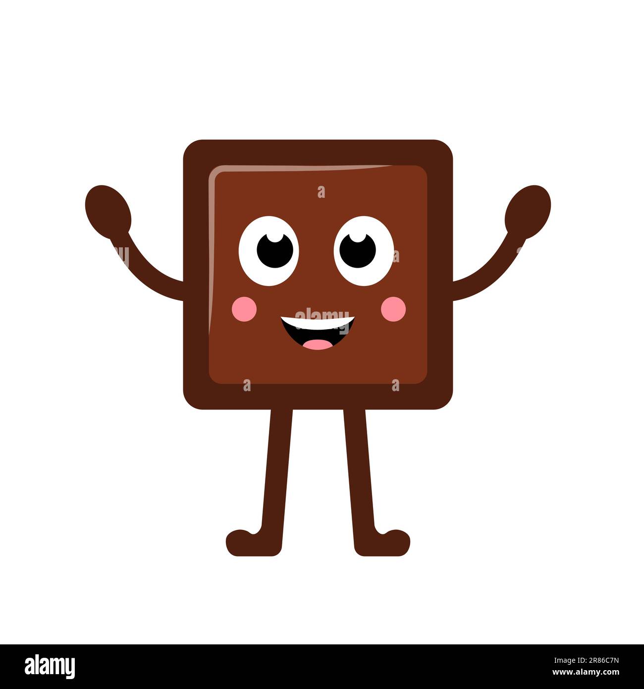 Cute cartoon chocolate character isolated on white. World Chocolate Day ...