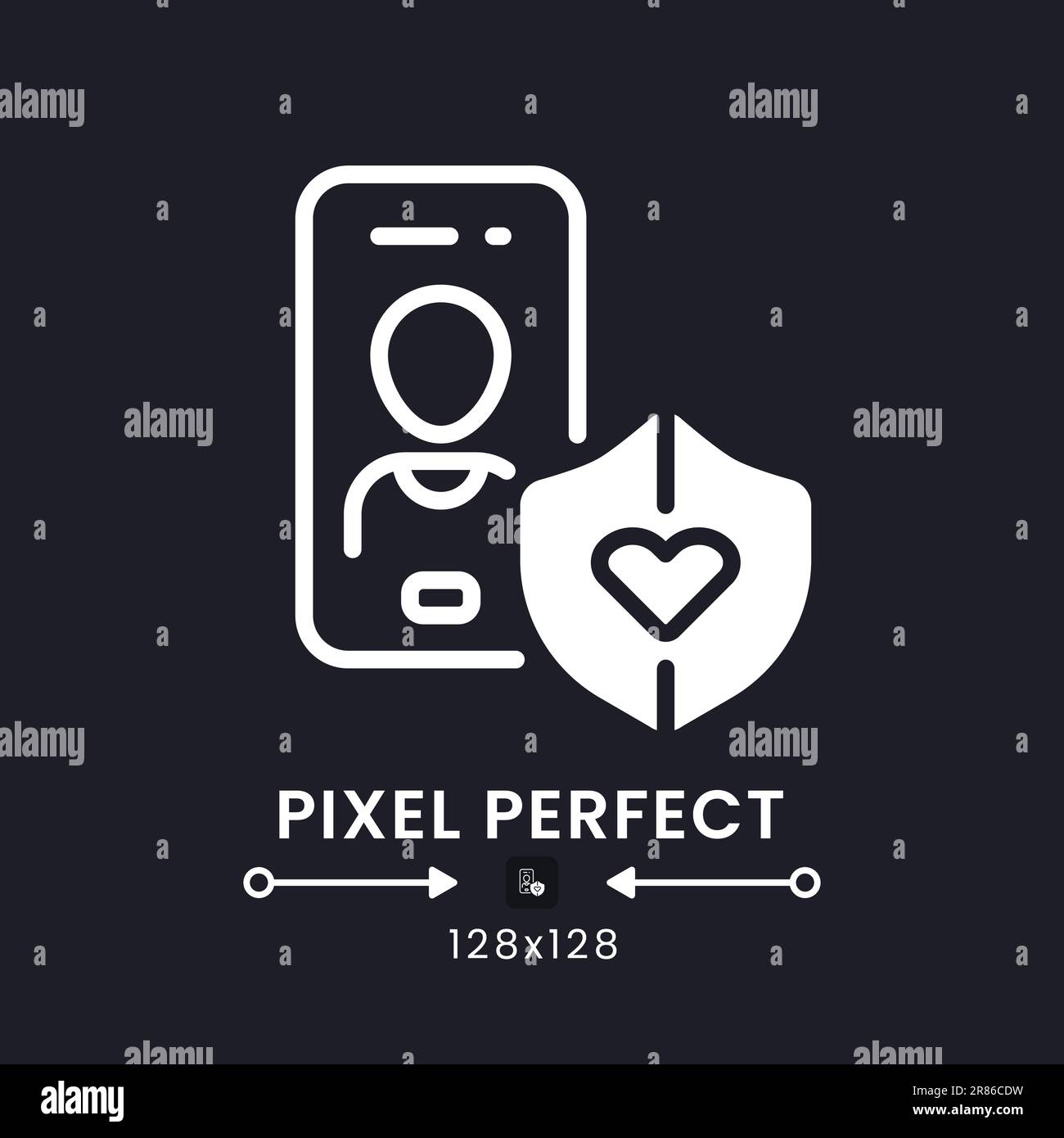 Personal Safety app white solid desktop icon Stock Vector Image & Art ...