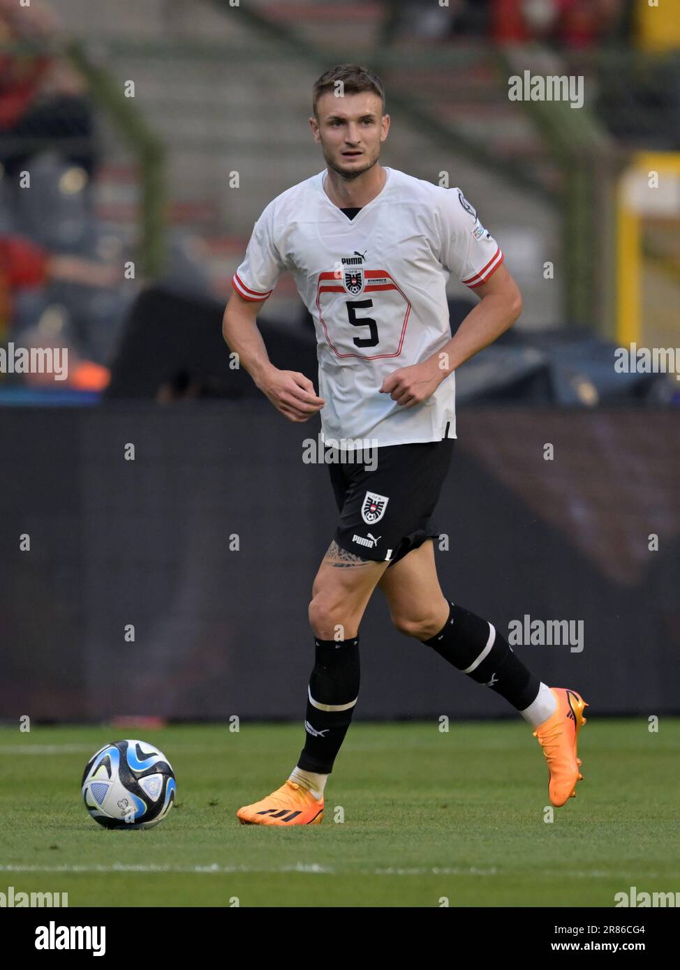 BRUSSELS - Stefan Posch of Austria during the UEFA EURO 2024 qualifying ...