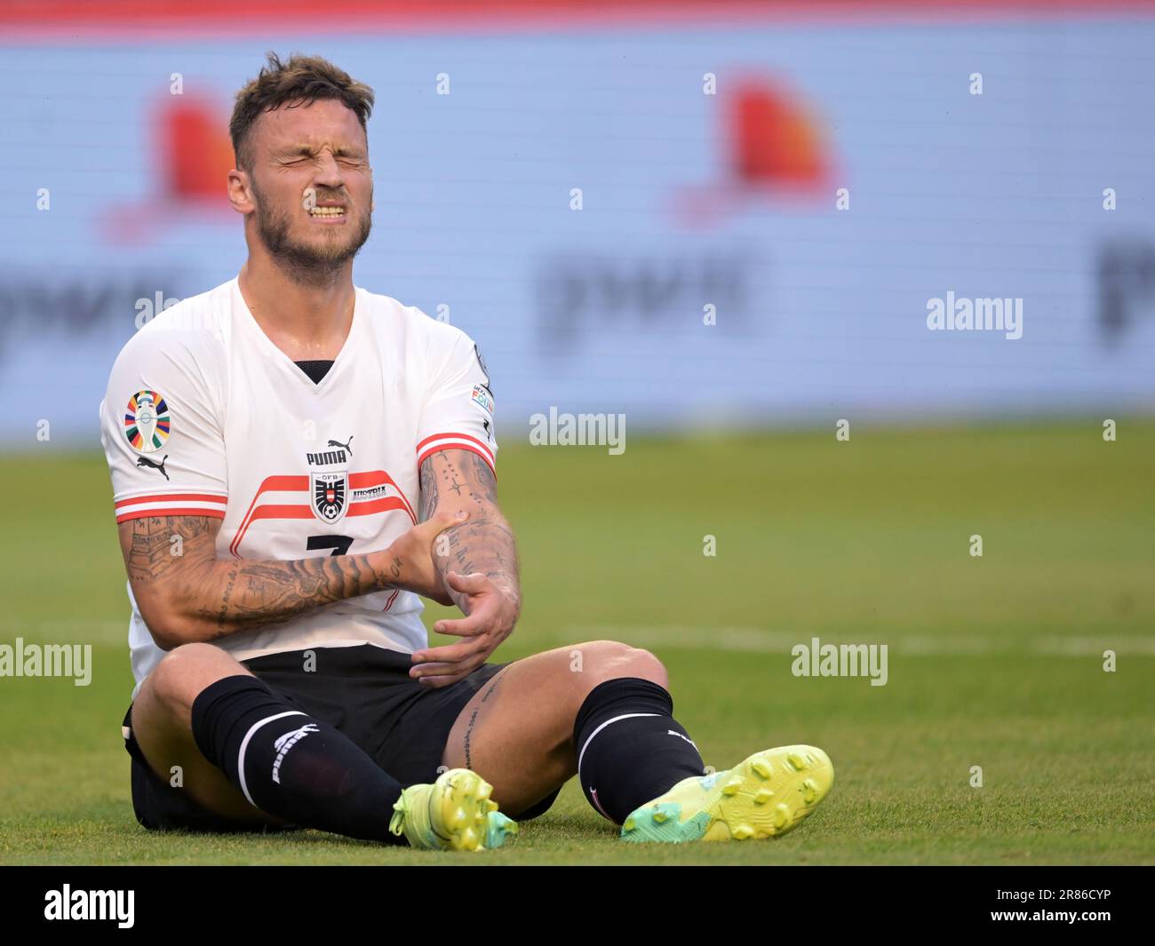 BRUSSELS - Injury Marko Arnautovic of Austria during the UEFA EURO 2024 ...