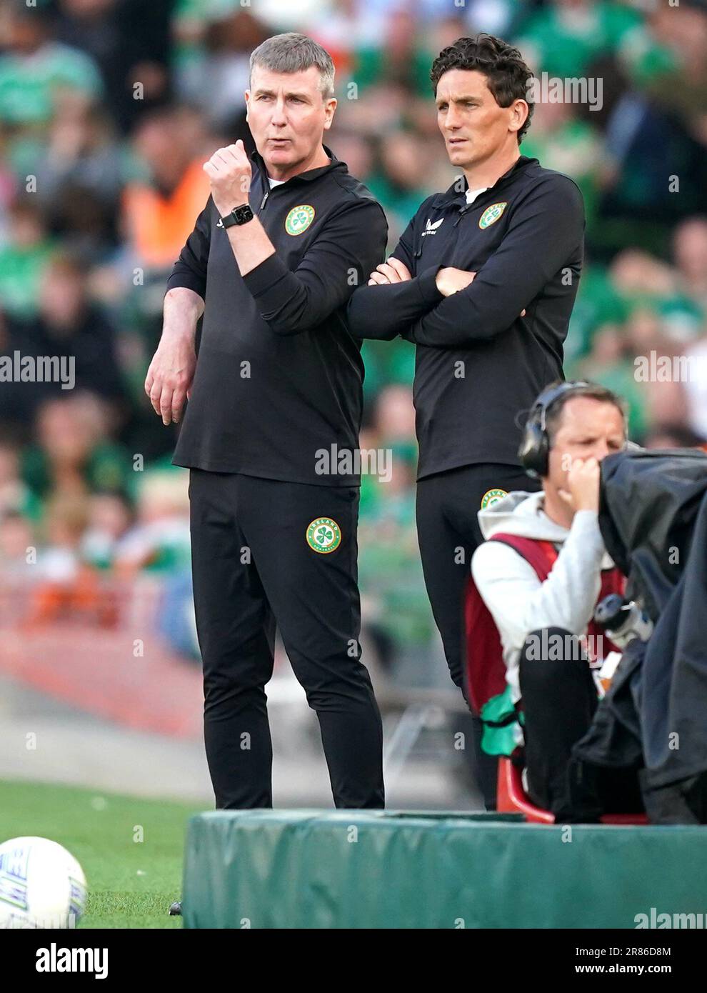 Republic of Ireland head coach Stephen Kenny (left) and assistant Keith ...