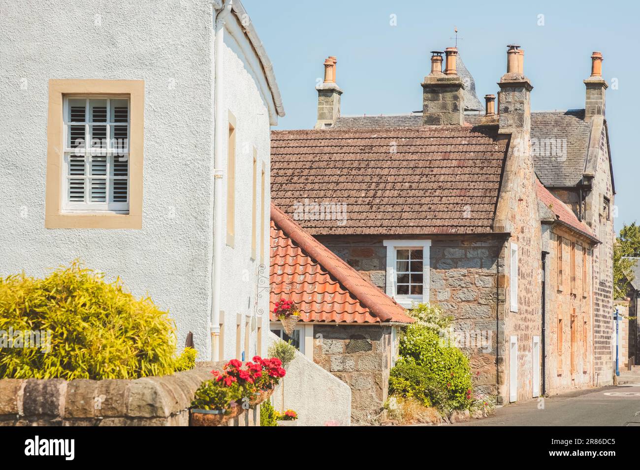 Charming and quaint old town and harling and stone cottages on the high ...