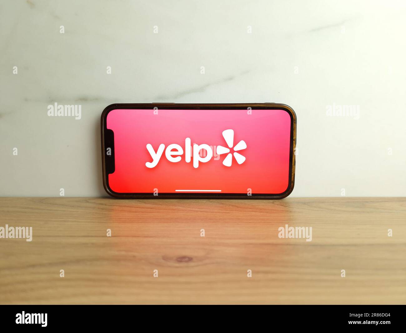 Konskie, Poland - June 17, 2023: Yelp local directory service logo ...