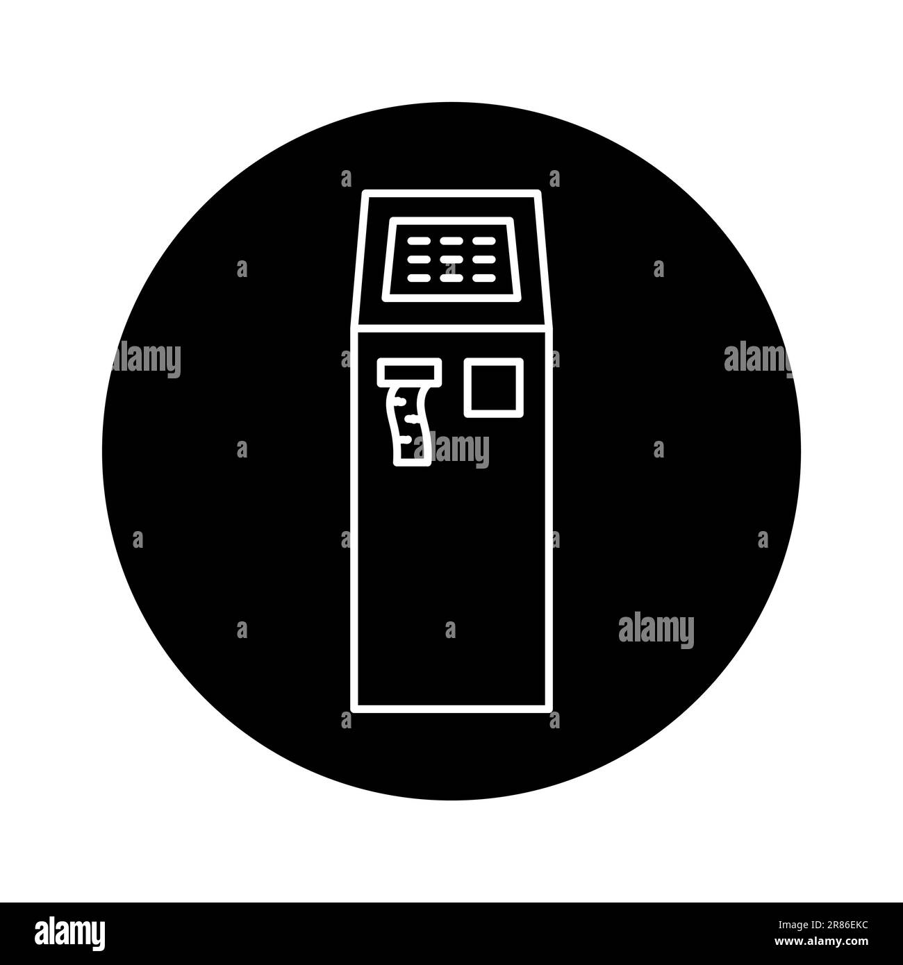 Self-service ticket machine black line icon. Pictogram for web page ...