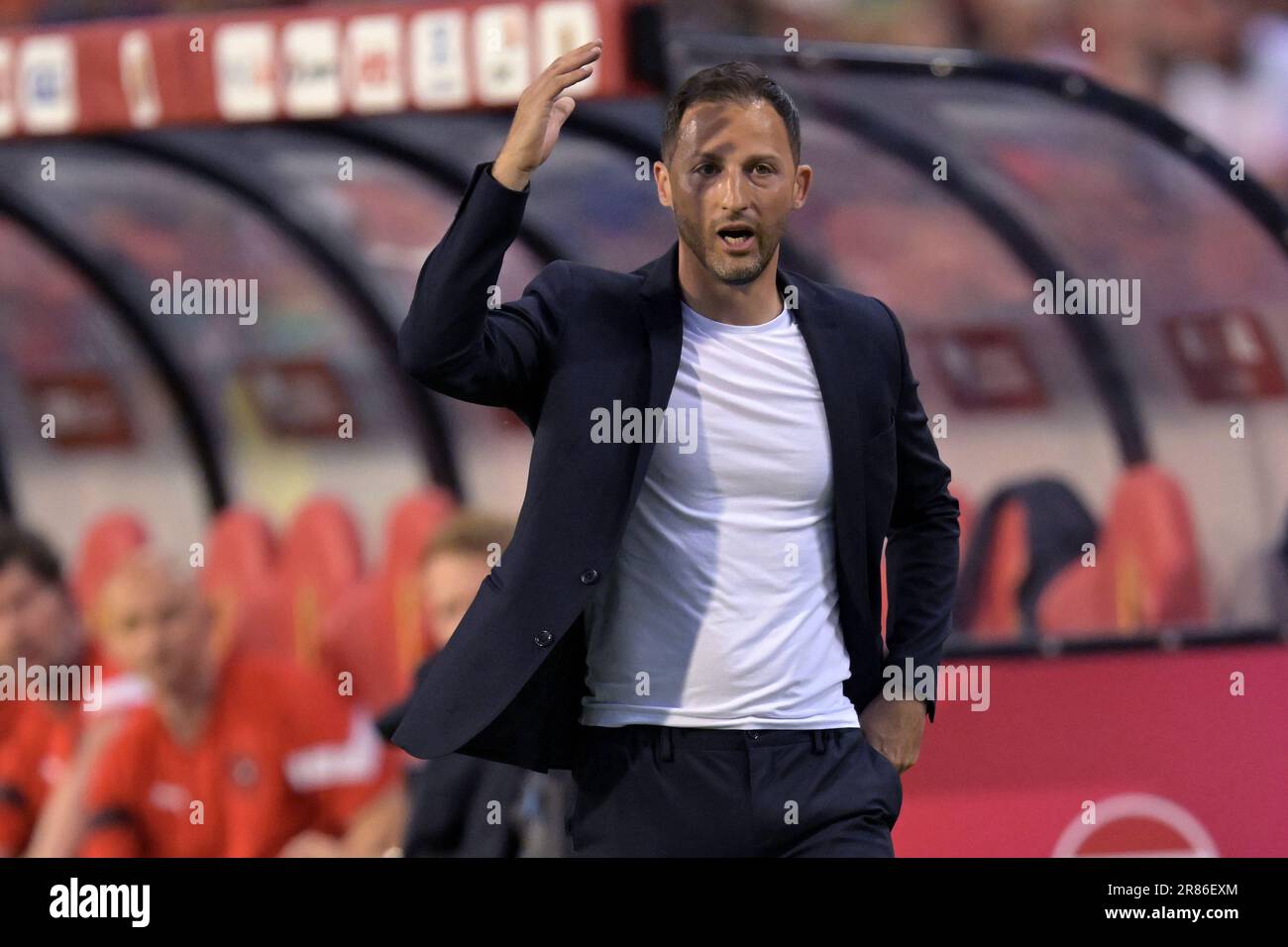 BRUSSELS - Belgium trainer coach Domenico Tedesco during the UEFA EURO ...