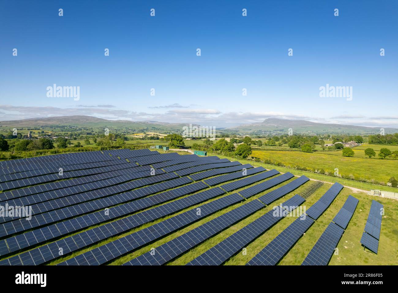 Solar farm on farmland in countryside on the edge of the Yorkshire ...