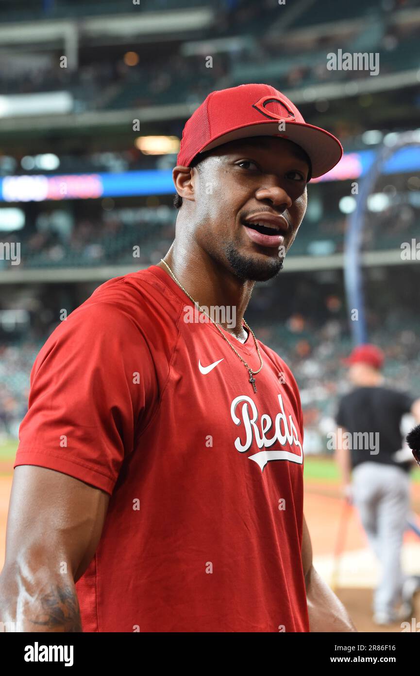 Cincinnati Reds right fielder Will Benson (30) before the MLB ...