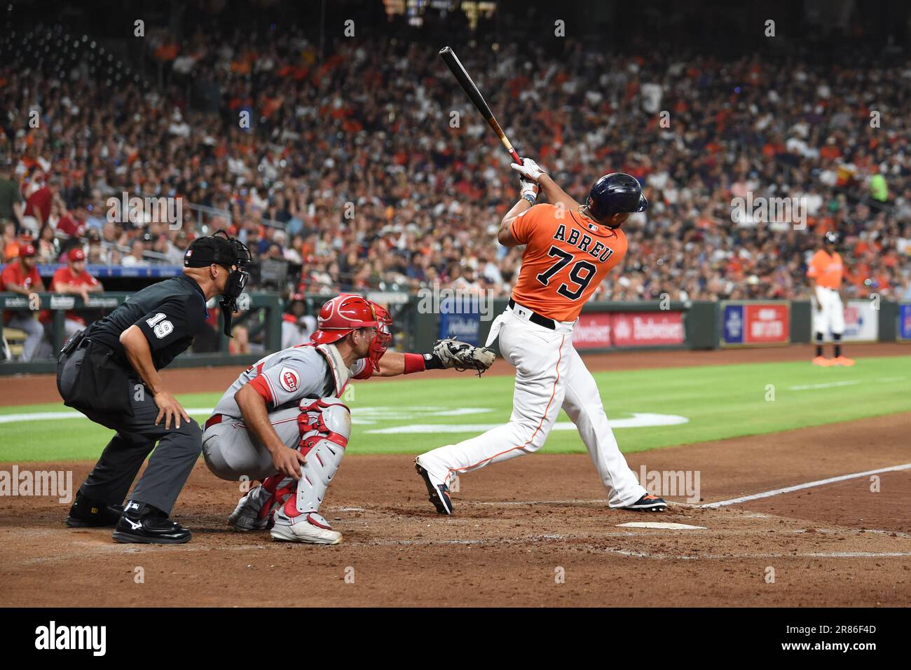Houston Astros first baseman Jose Abreu (79) in the bottom of the ...