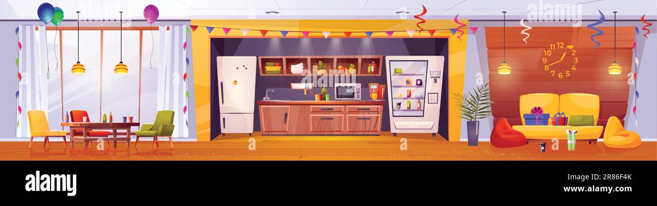 Cartoon office party background design. Vector illustration of ...