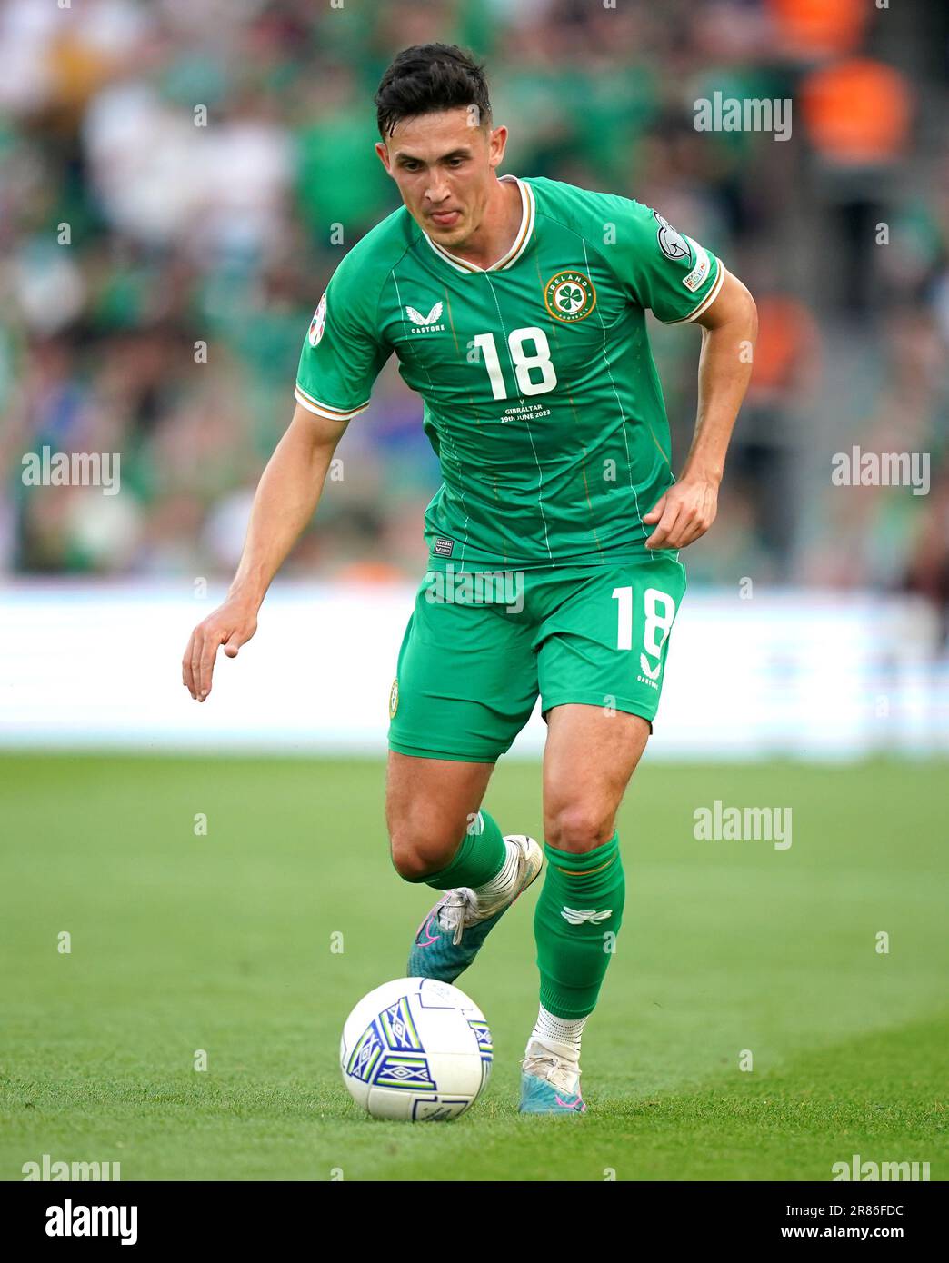Republic of Ireland's Jamie McGrath in action during the UEFA Euro 2024 ...