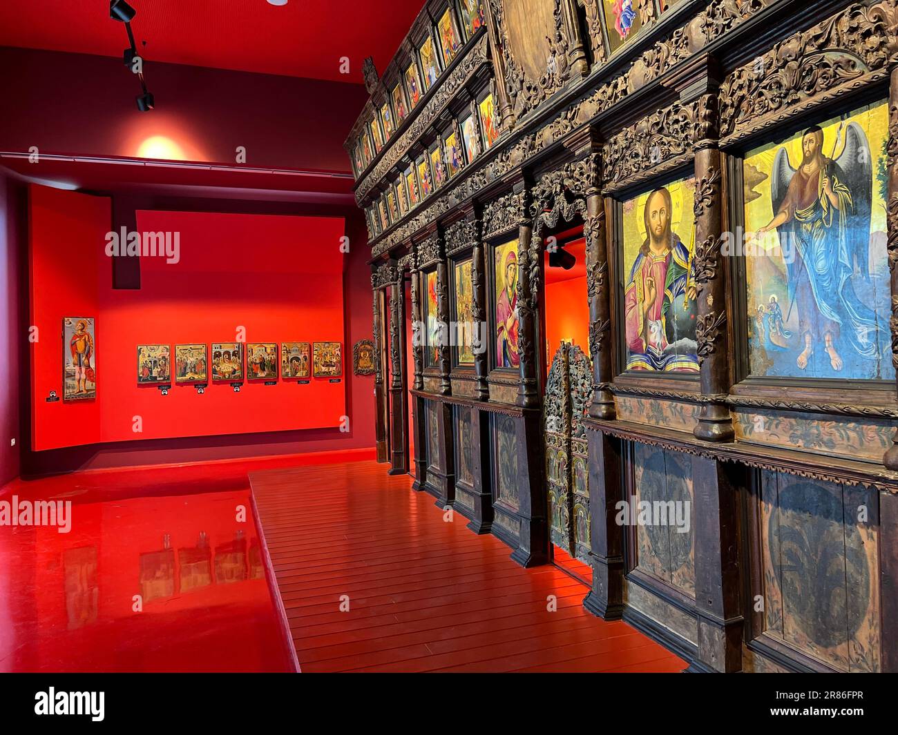 Exhibits of National Art Museum, of Medieval Art , Gothic style hall ...