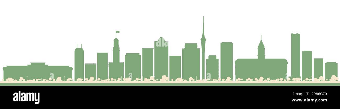 Abstract Auckland New Zealand City Skyline with Color Buildings. Vector ...