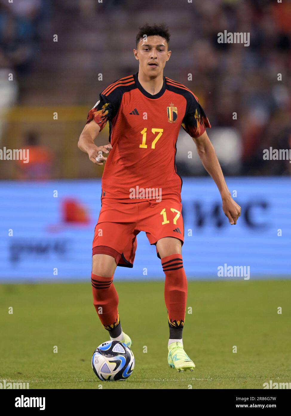 BRUSSELS - Ameen Al Dakhil of Belgium during the UEFA EURO 2024 qualifying match between Belgium ...