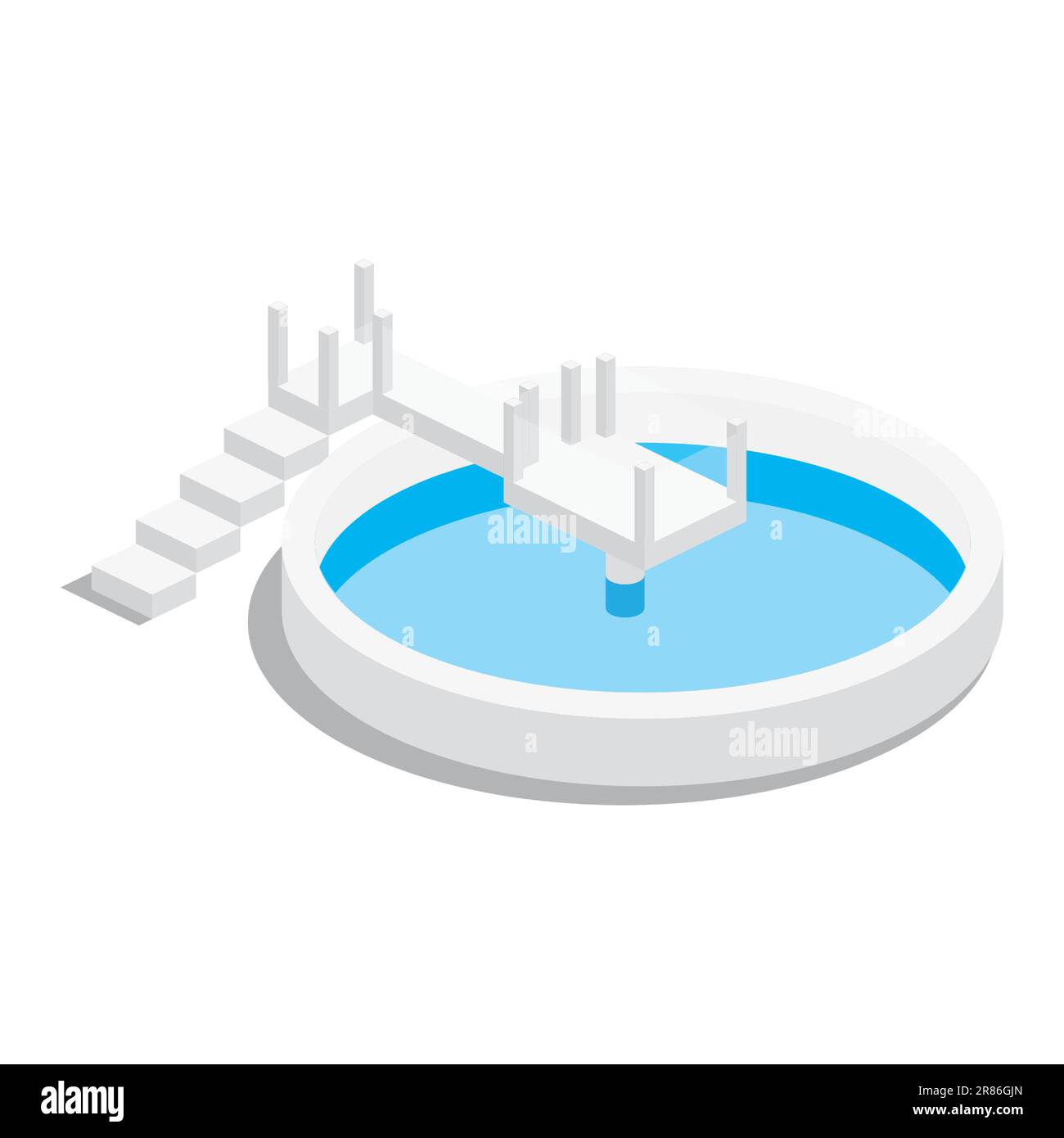 Isometric Wastewater Treatment Facility. Infographic Design Element ...