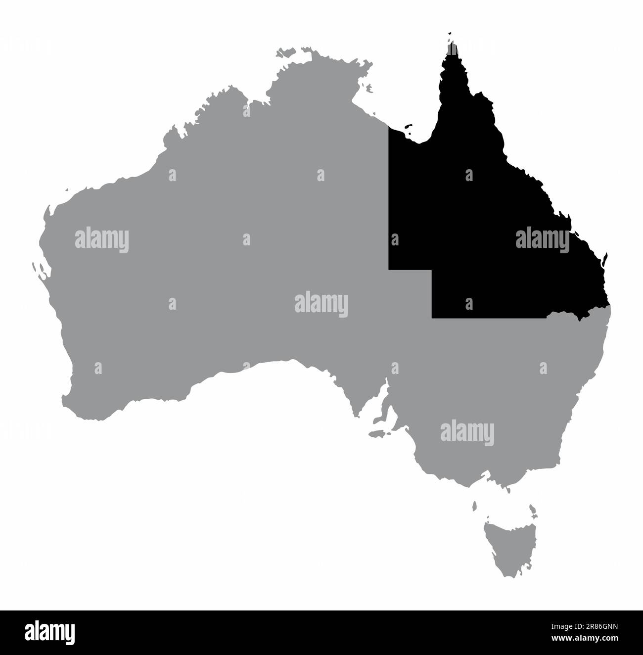 Map of Queensland in Australia on white background Stock Vector Image ...