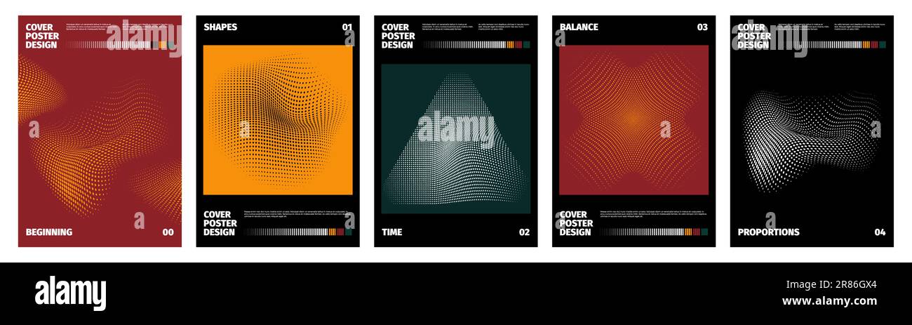 Halftone posters. Abstract modern tone texture with dots, minimal comic ...