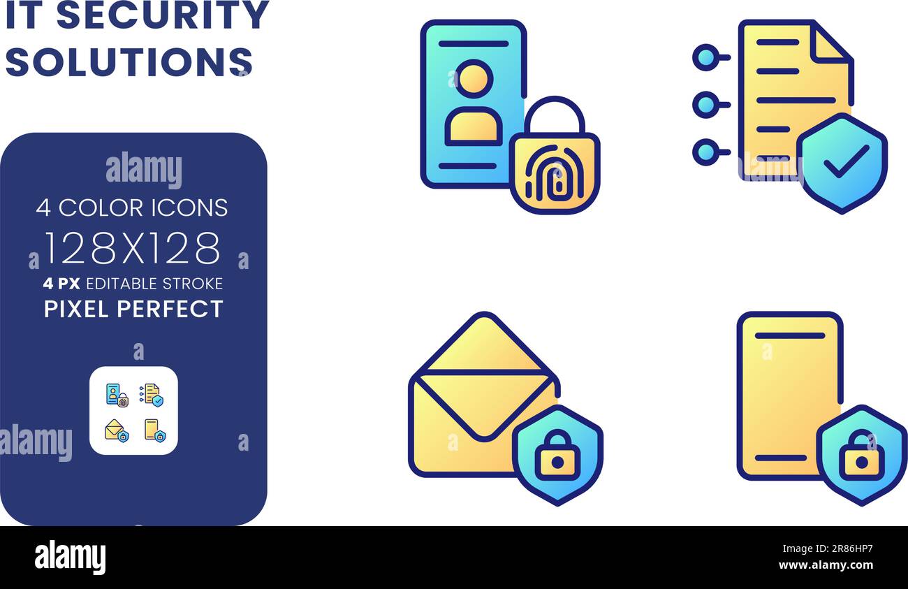 Cyber security solutions gradient fill desktop icons Stock Vector Image ... Cyber security solutions gradient fill desktop icons Stock Vector Image ...