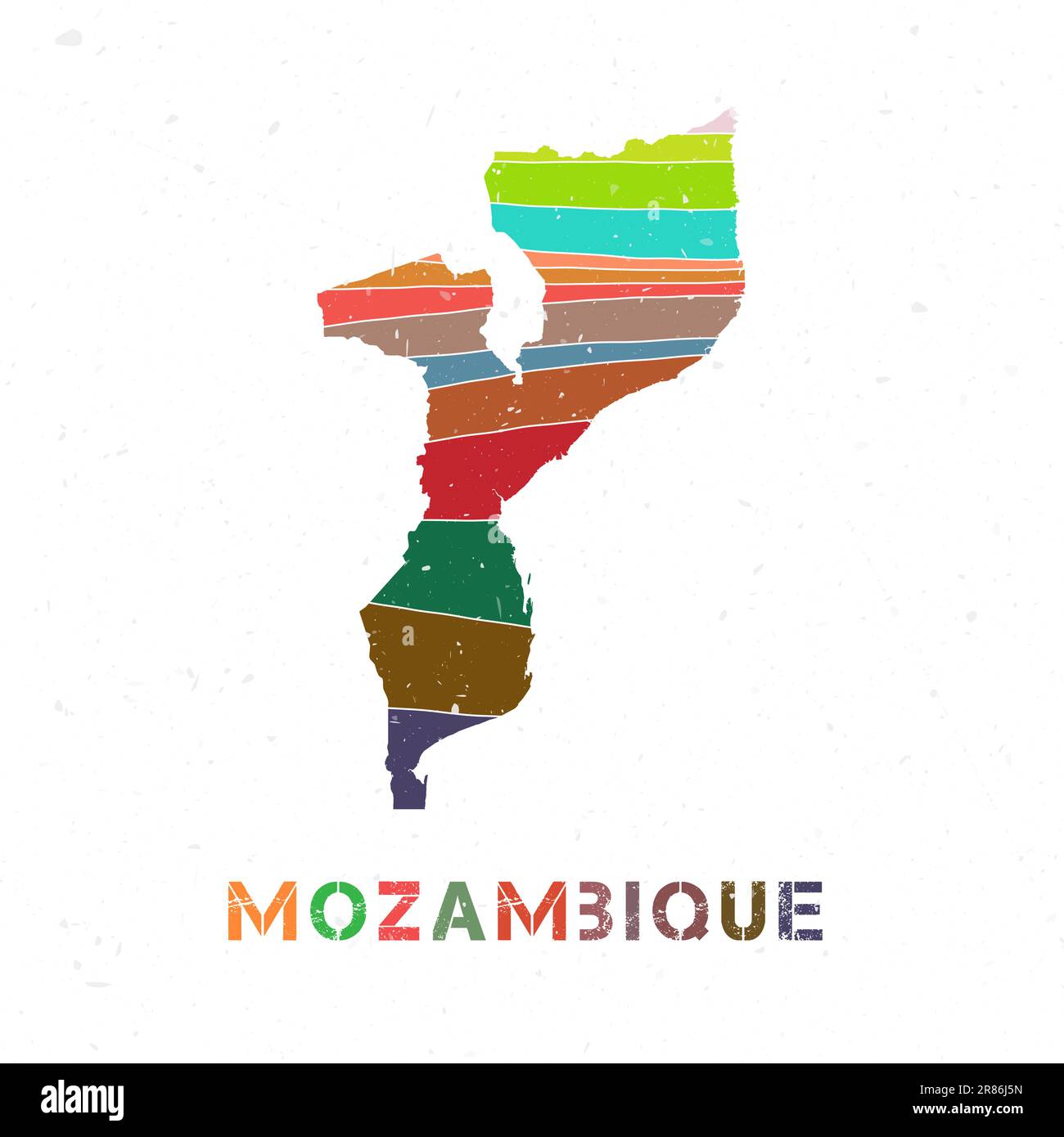 Mozambique map design. Shape of the country with beautiful geometric ...