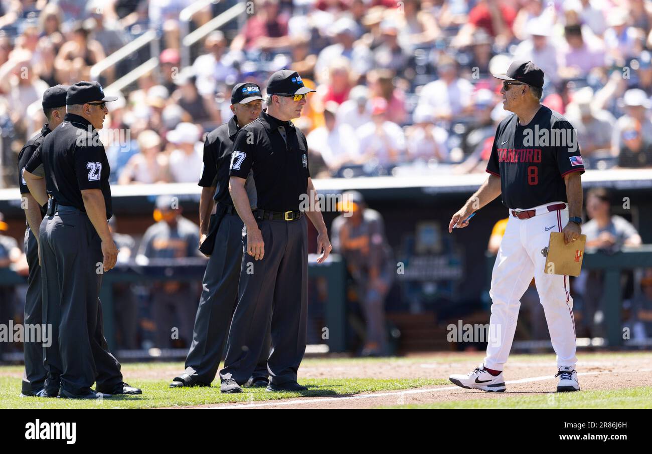 Stanford head coach David Esquer, right, challenges the calls of plays ...