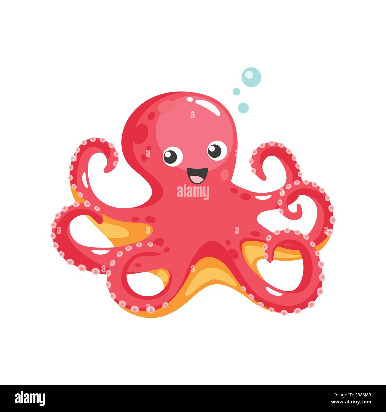 Cute red octopus. Vector illustration Stock Vector Image & Art - Alamy