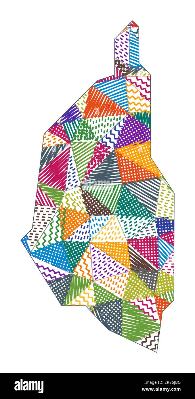 Kid style map of Penang Island. Hand drawn polygons in the shape of ...