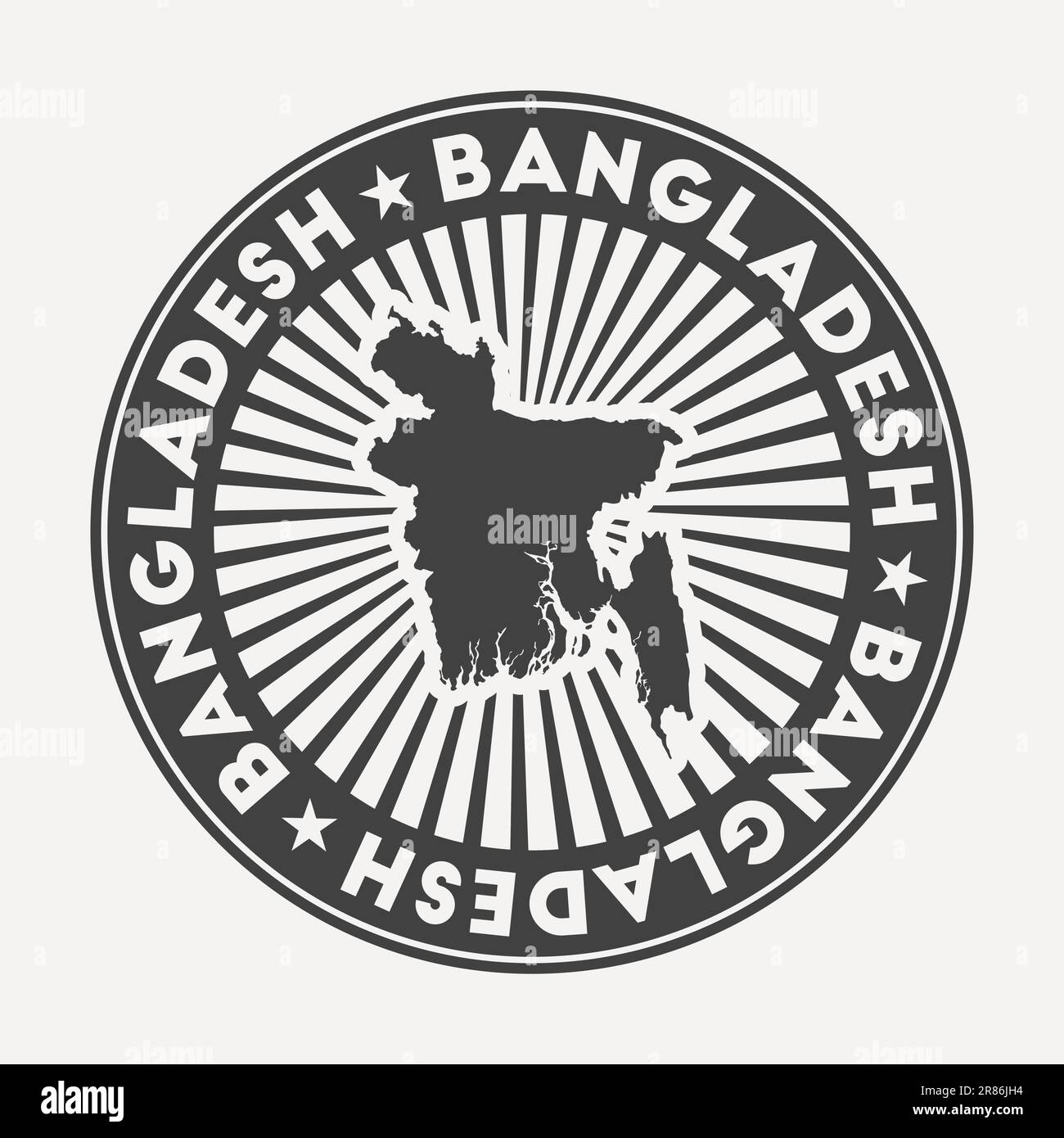 Bangladesh round logo. Vintage travel badge with the circular name and ...