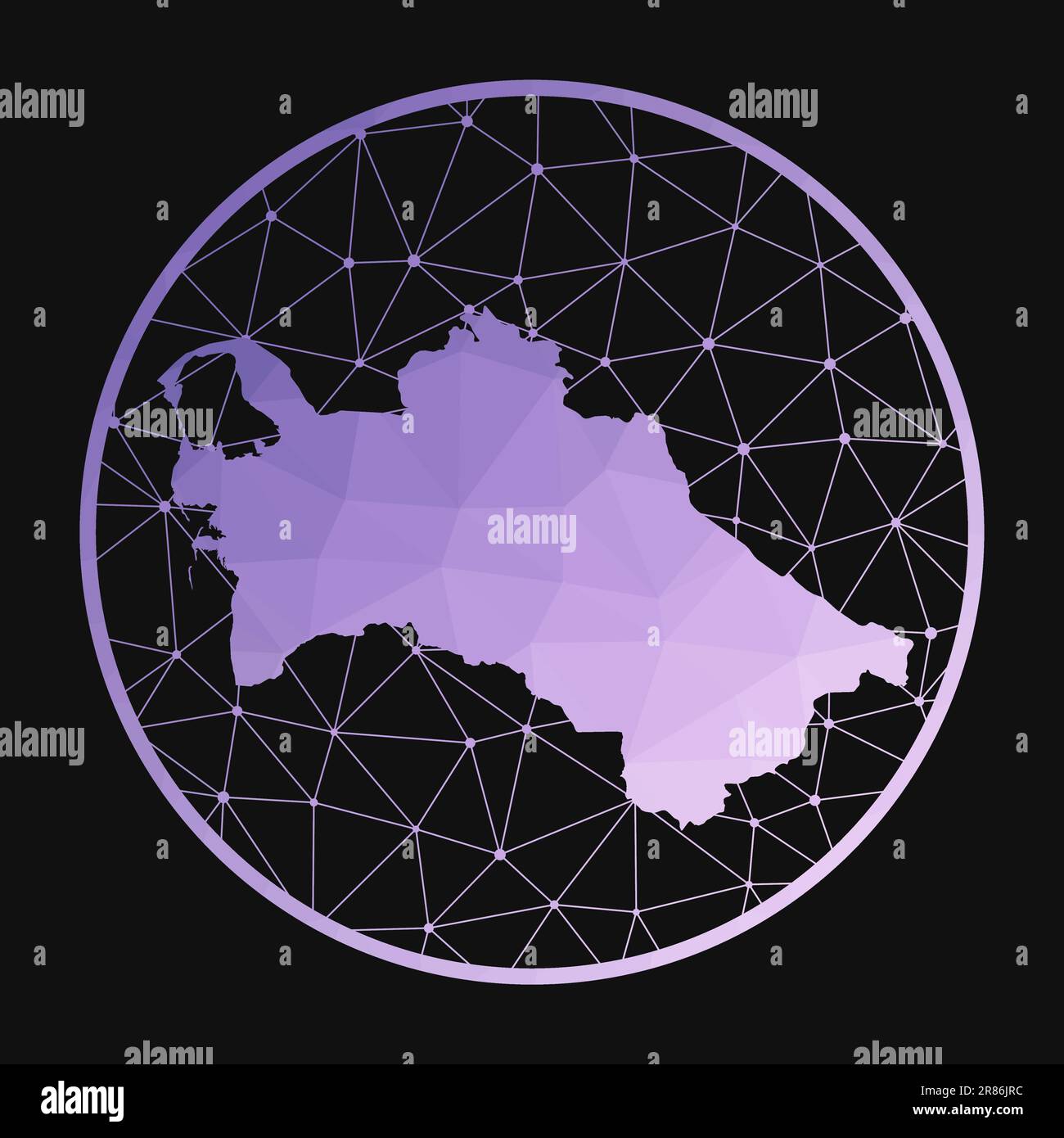 Turkmenistan icon. Vector polygonal map of the country. Turkmenistan ...