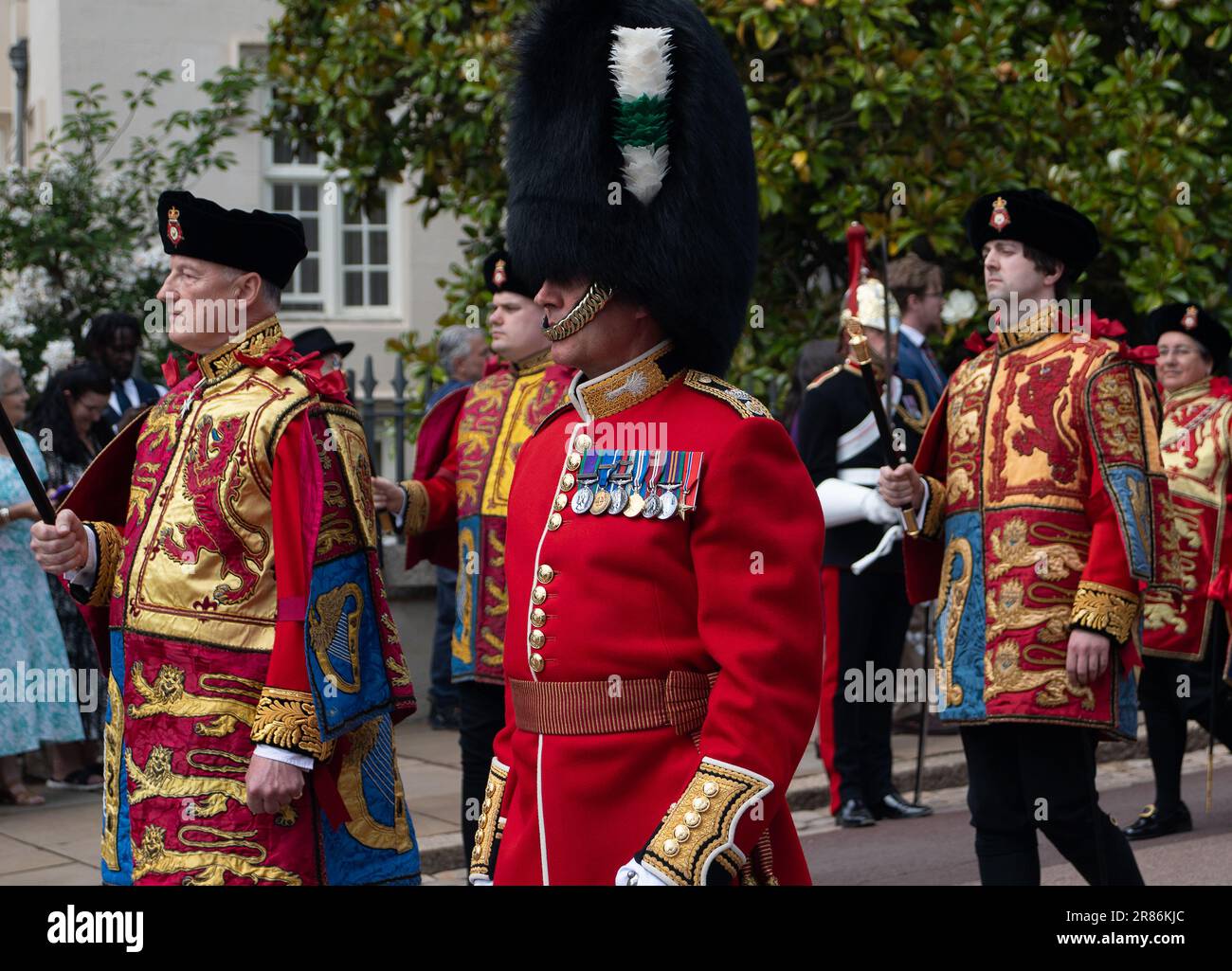 Windsor, Berkshire, UK. 19th June, 2023. Colourful uniforms at the ...
