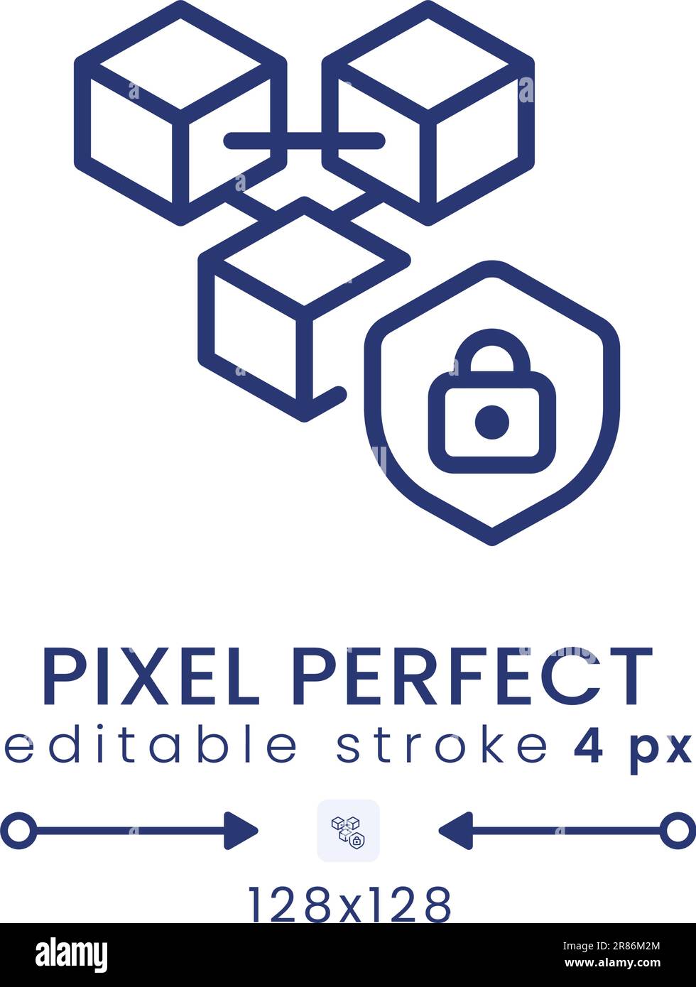 Blockchain Security Linear Desktop Icon Stock Vector Image And Art Alamy