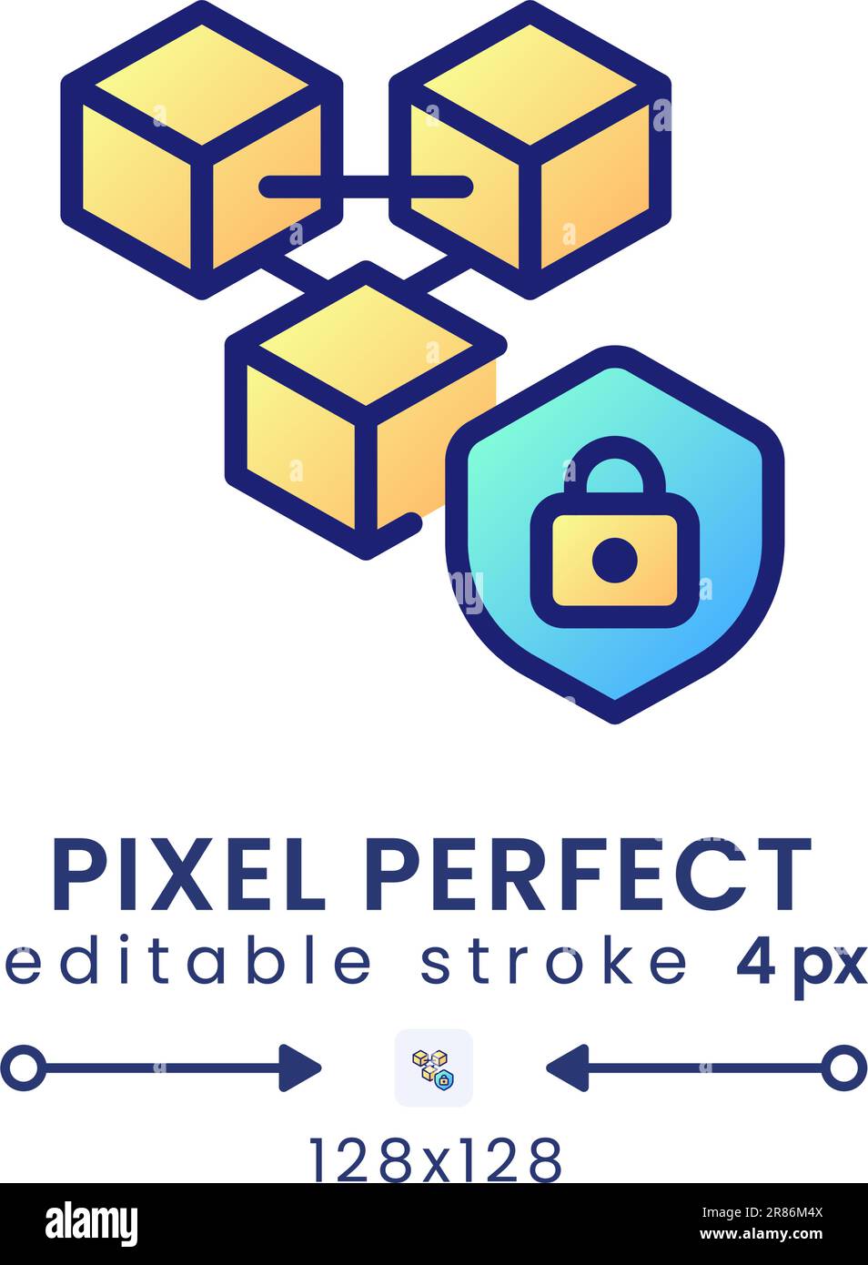 Blockchain security gradient fill desktop icon Stock Vector Image & Art ...