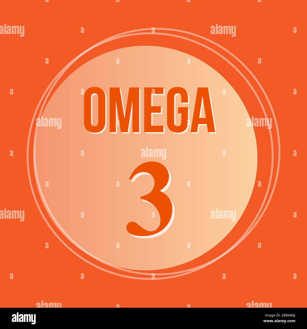 Omega 3 fat acid round icon, orange background, vector medical ...