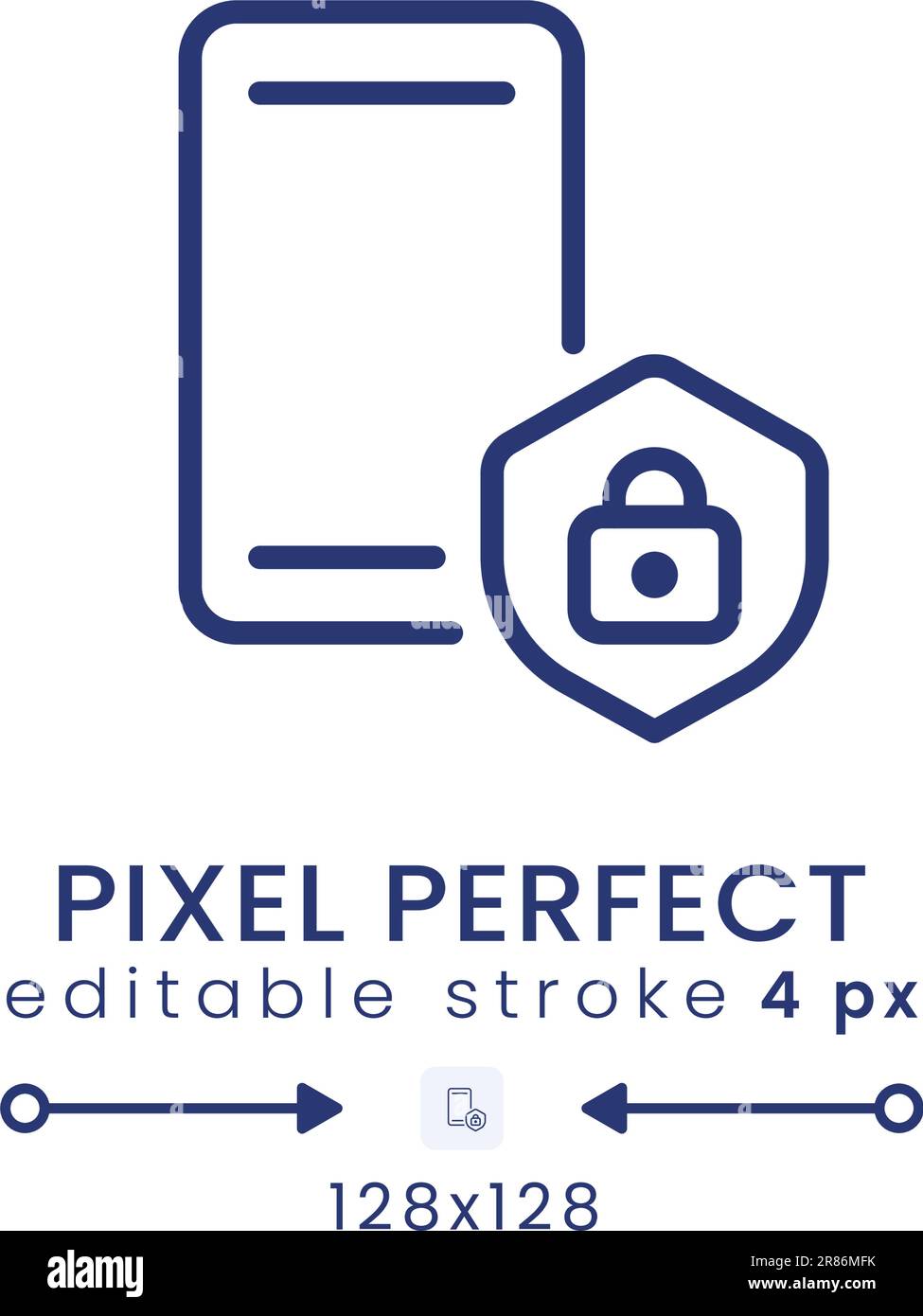 Mobile device security linear desktop icon Stock Vector Image & Art - Alamy