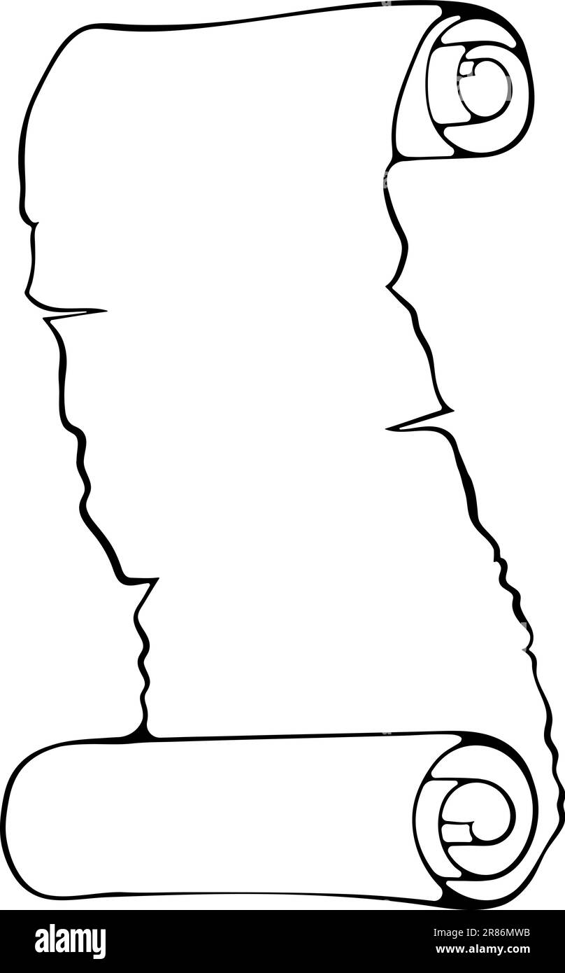 Vertical scroll paper line art Stock Vector Image & Art - Alamy