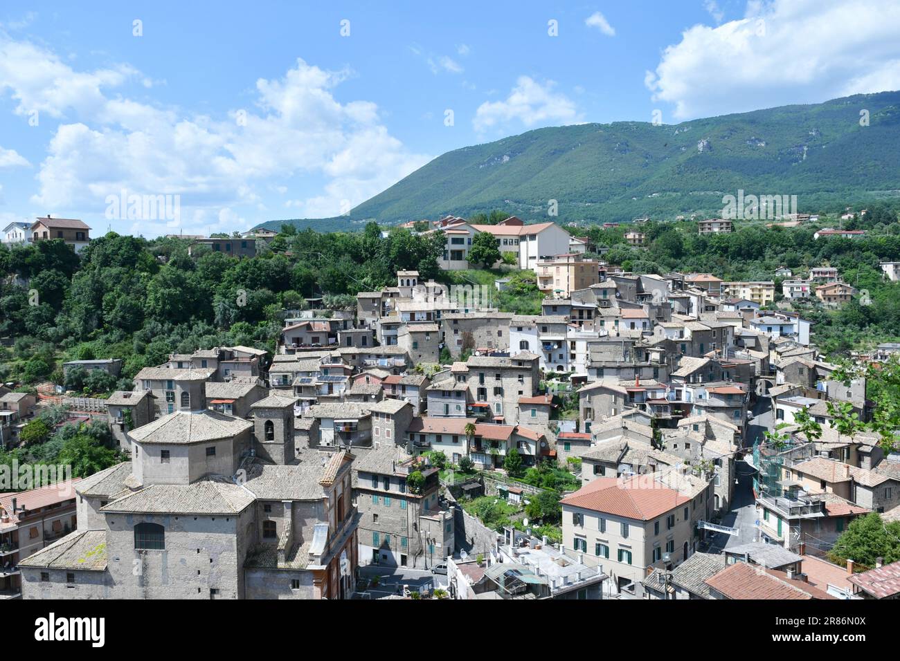 Panoramic view of Subiaco, a medieval town near Rome Stock Photo - Alamy