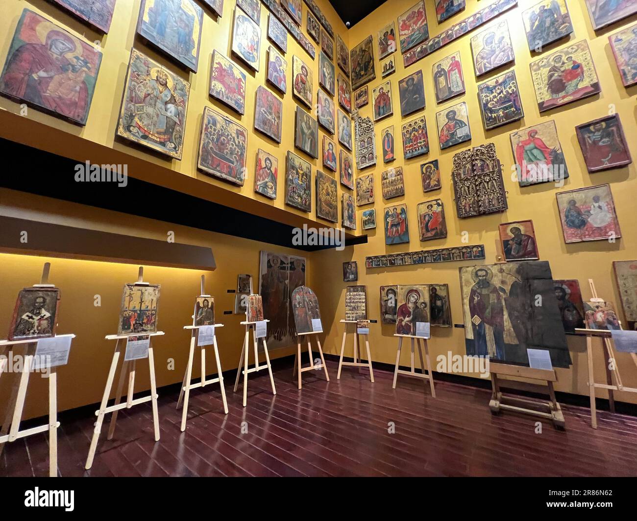 Exhibits of National Art Museum, of Medieval Art , Gothic style hall ...