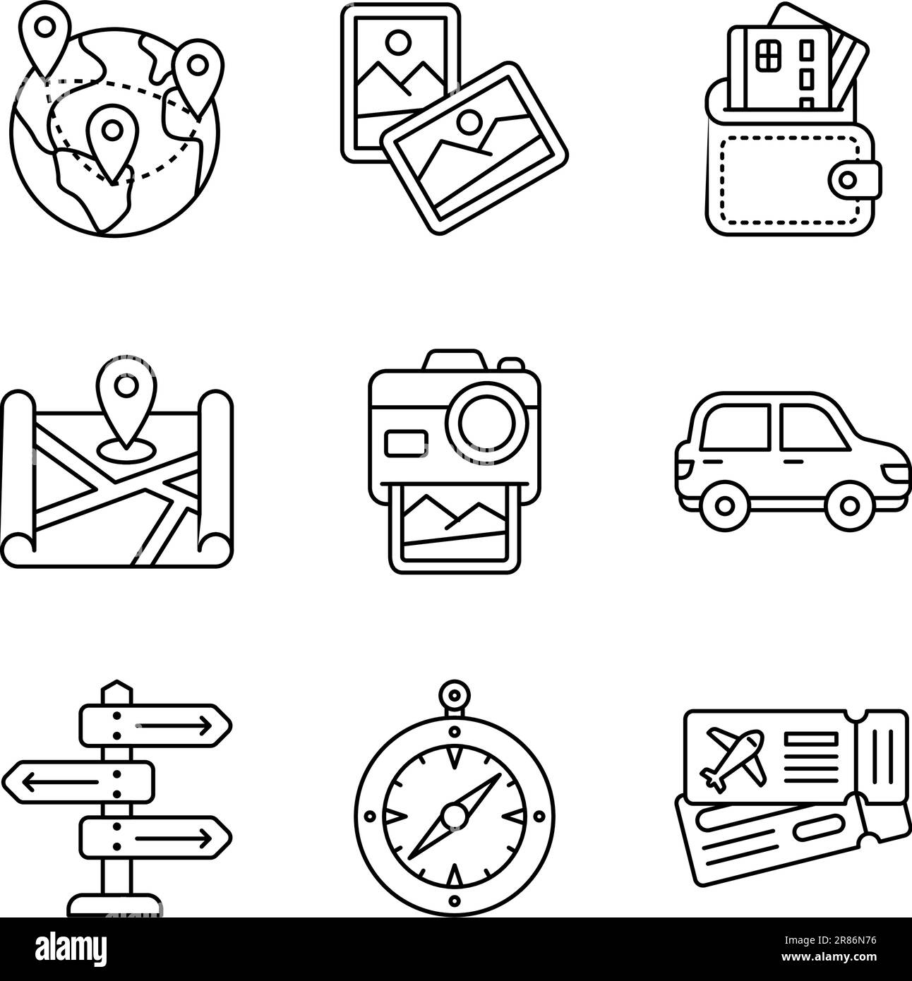 Travel in line ticket Stock Vector Images - Alamy