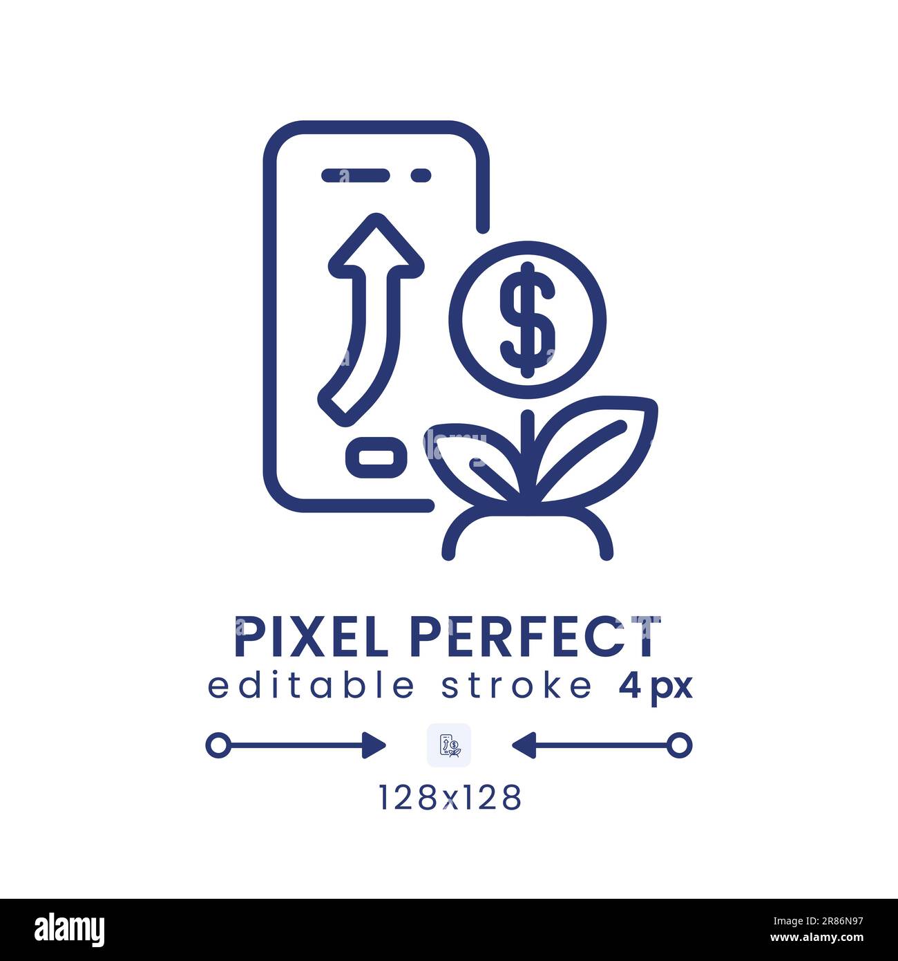 Trading and investment app linear desktop icon Stock Vector Image & Art ...