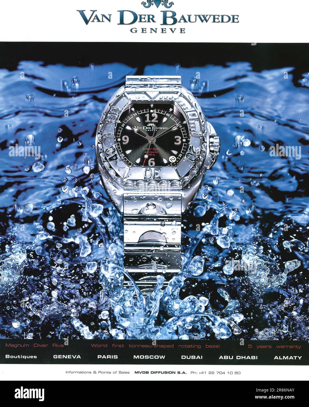 Van Der Bauwede Geneva - Magnum Diver Riva watch advert in a ...