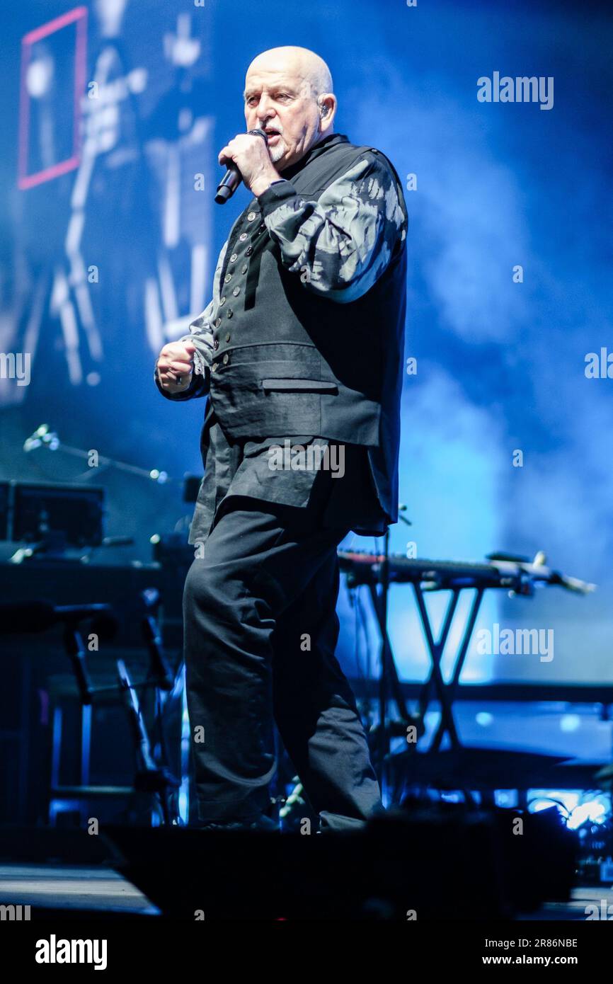 London, UK. 19th June, 2023. Peter Gabriel photographed on stage during ...