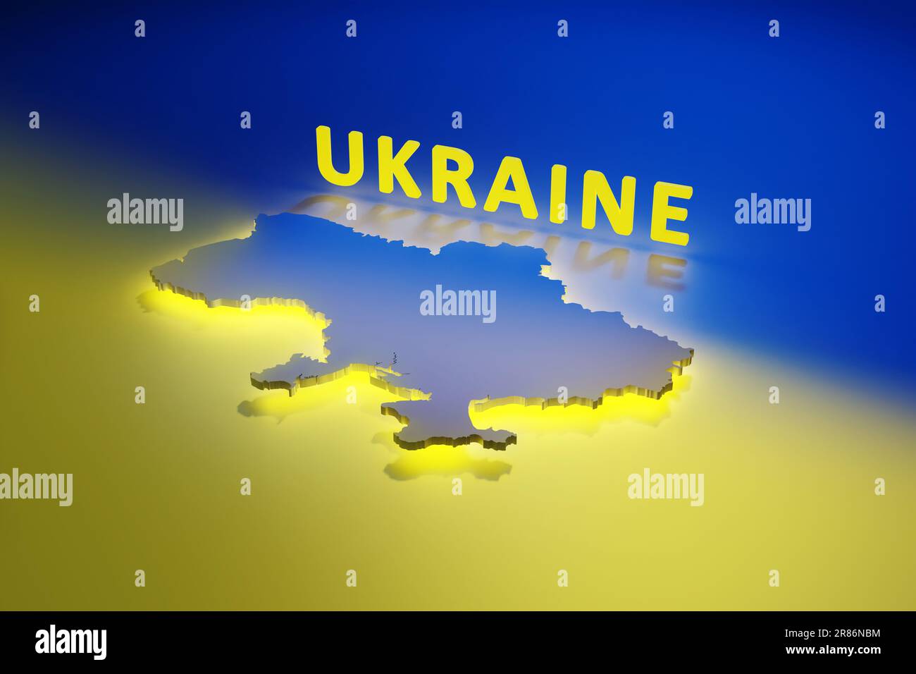 Ukraine map 3D render animation. Slowly spinning around Stock Photo - Alamy