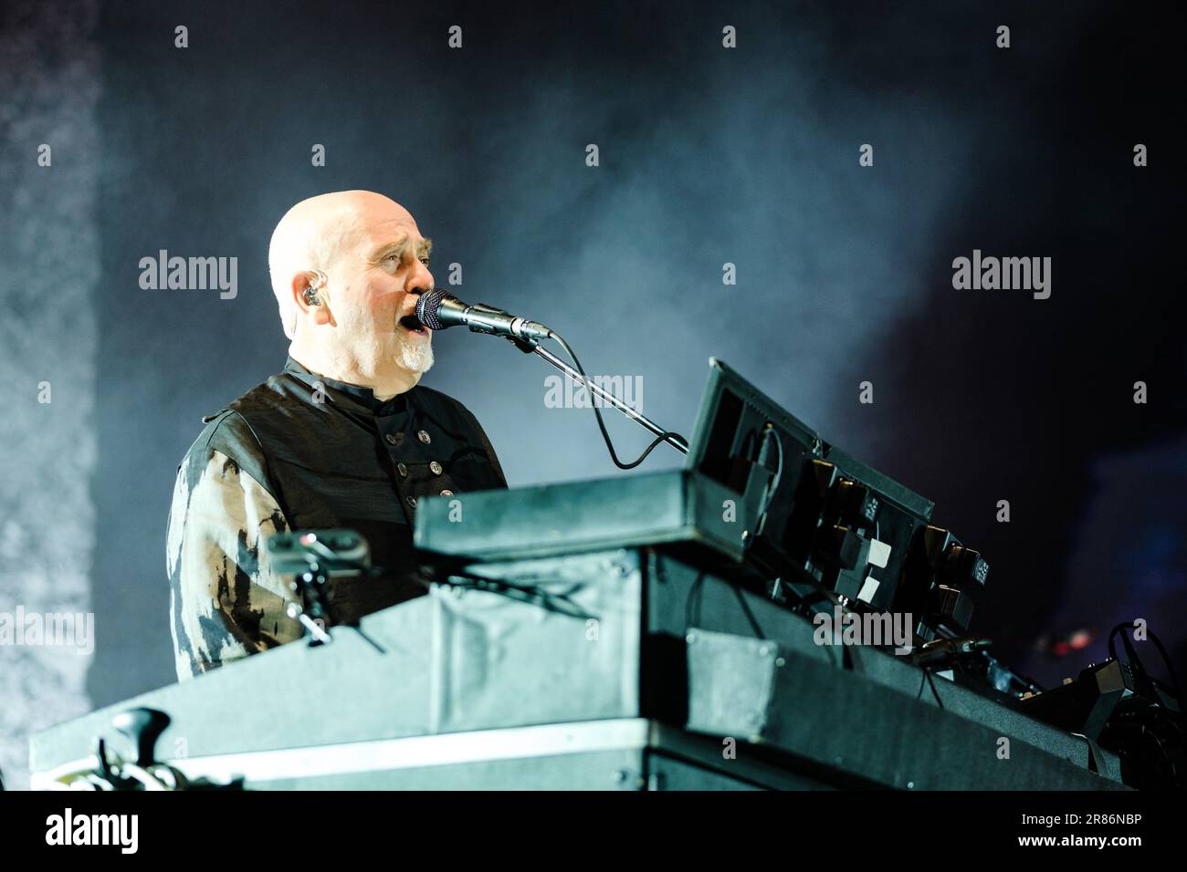 London, UK. 19th June, 2023. Peter Gabriel photographed on stage during ...