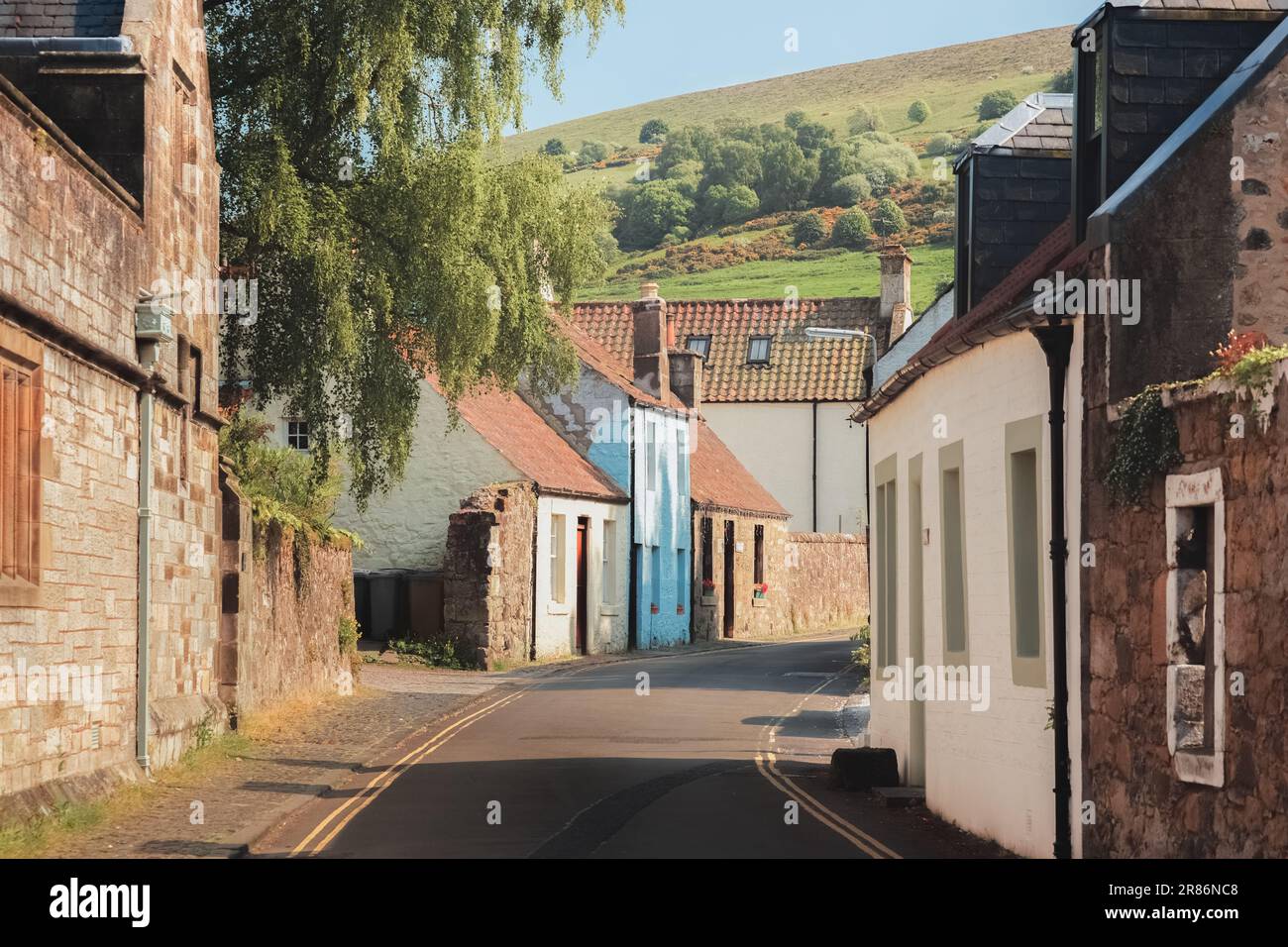 Quaint and charming country lane in the historic old town village of ...